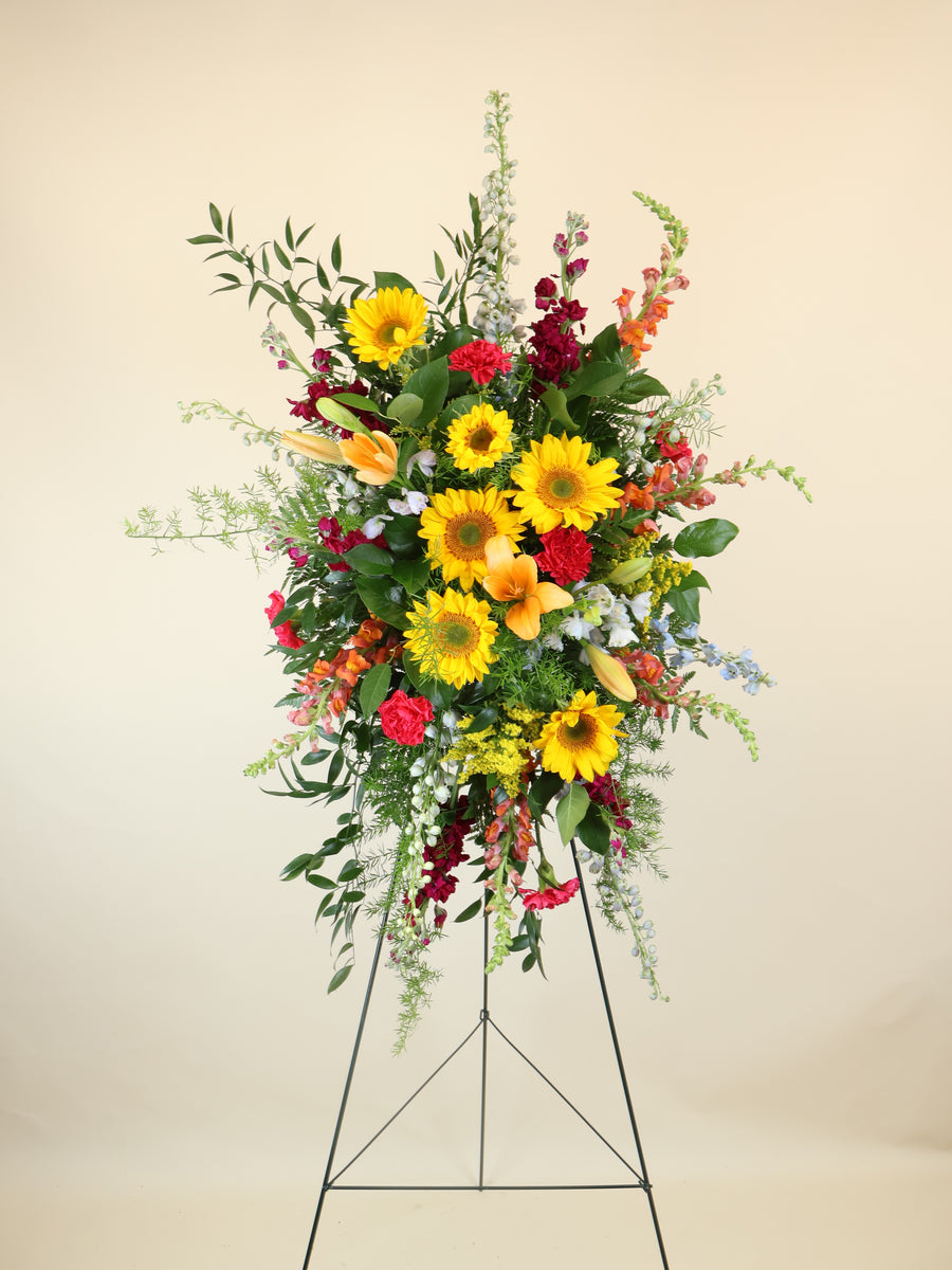 Standing Spray on Easel Stand – Fantasy Florist and Flower Delivery